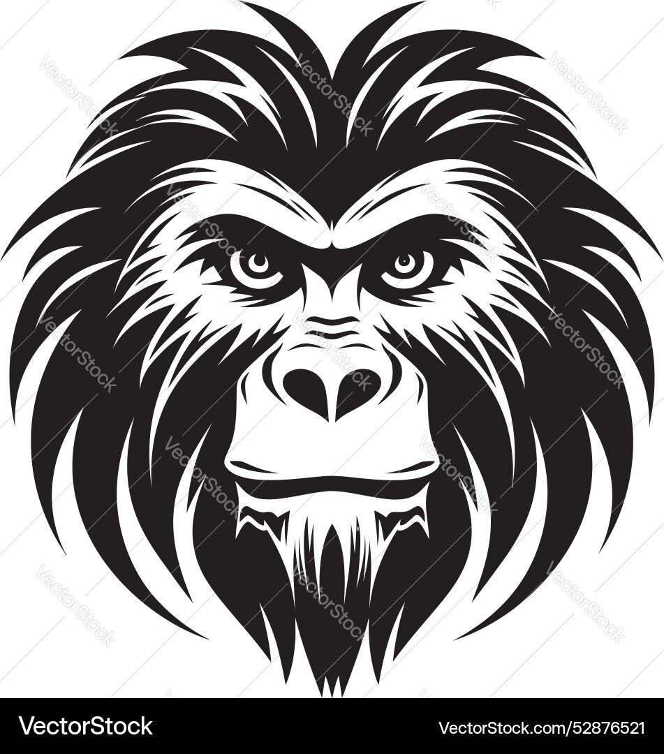 Regal baboon badge baboon crowned symbol Vector Image