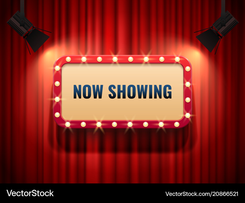 Retro cinema or theater frame illuminated Vector Image