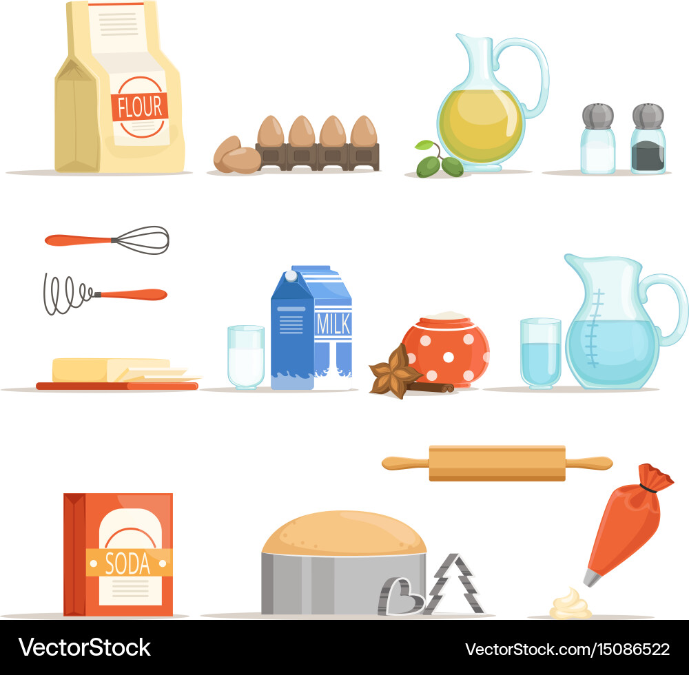 Baking & Cooking Ingredients Royalty Free Vector Image