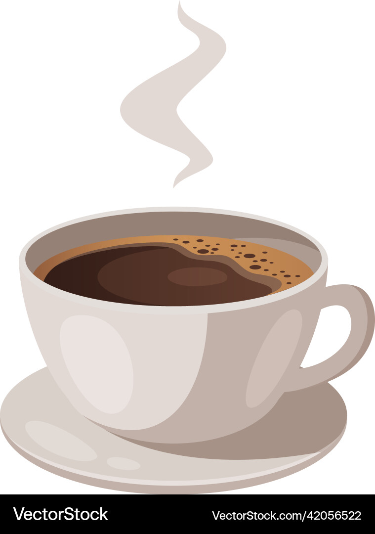 Cartoon Coffee Cup with Steam Royalty Free Vector Image