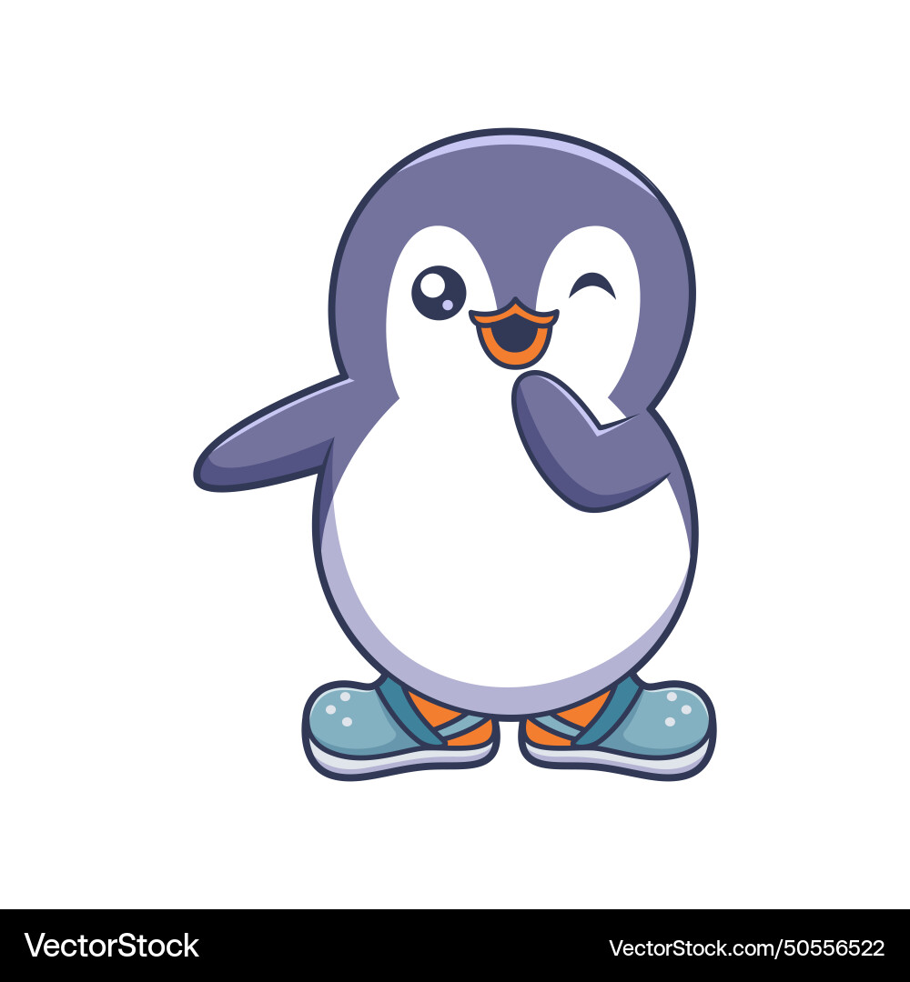 Cute penguin character design Royalty Free Vector Image