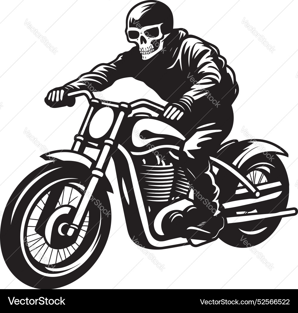 Ghost rider redux skeleton in dark leather Vector Image