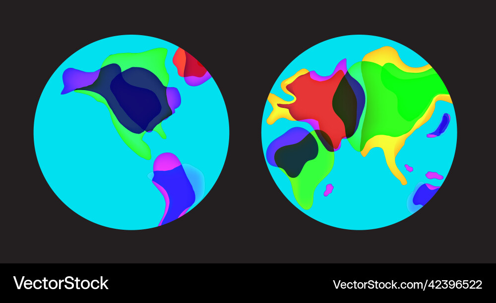 Liquid shaped world map lava lamp continents Vector Image