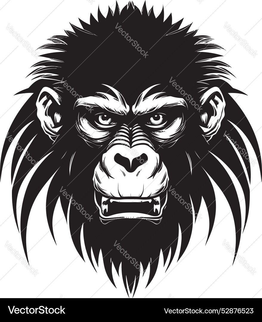 Baboon leader icon baboon kingdom emblem Vector Image
