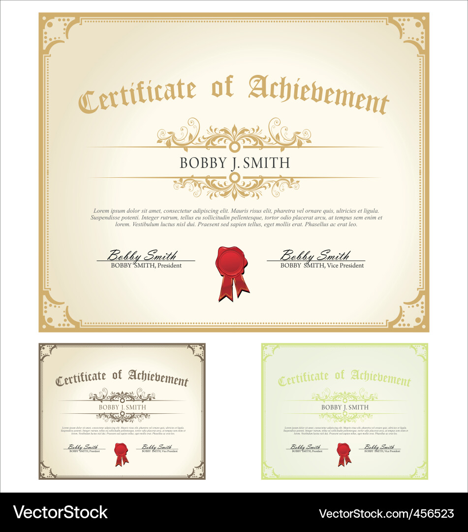 Certificate set Royalty Free Vector Image - VectorStock