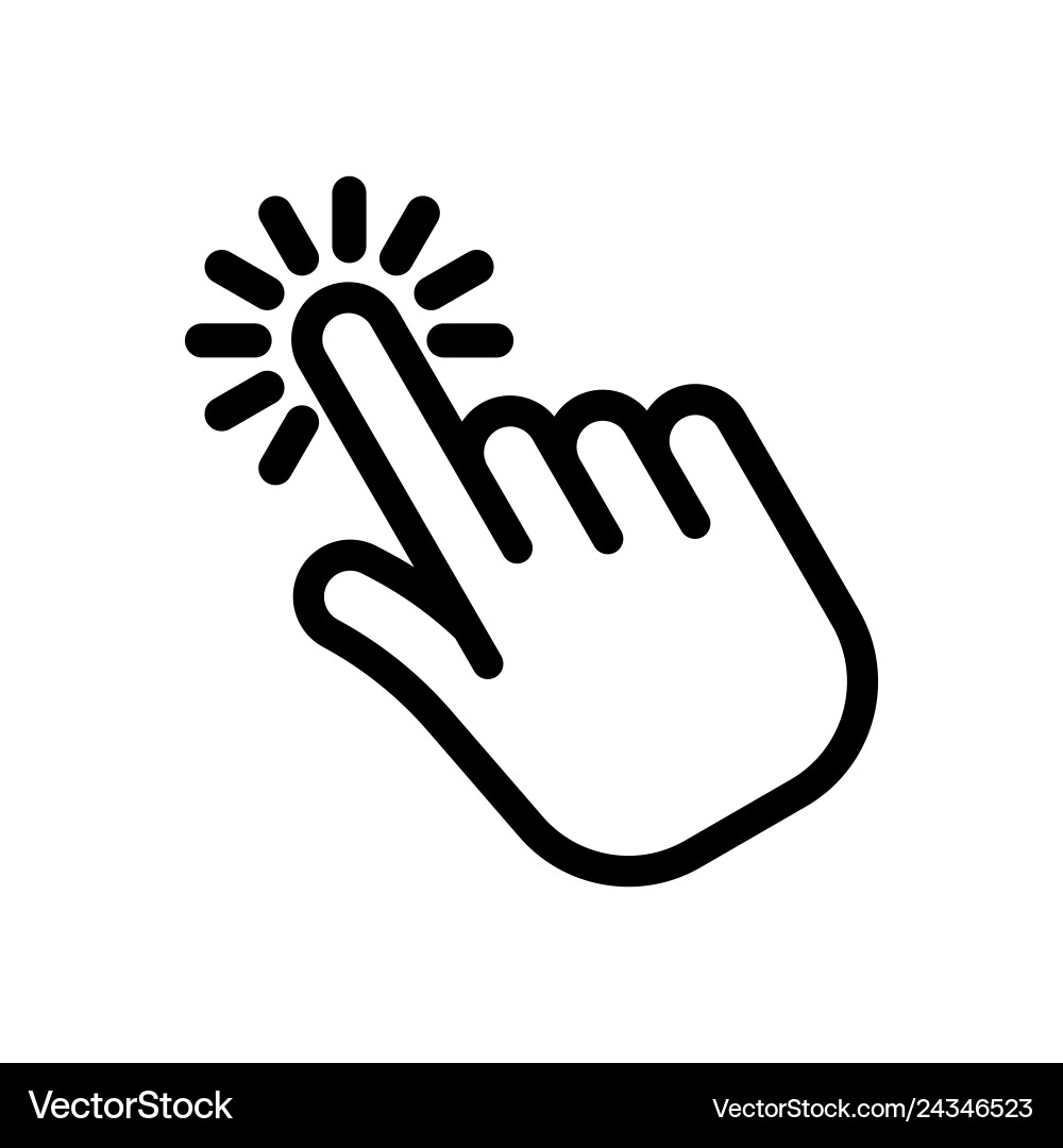 Cursor pointer hand clicking icon Royalty Free Vector Image