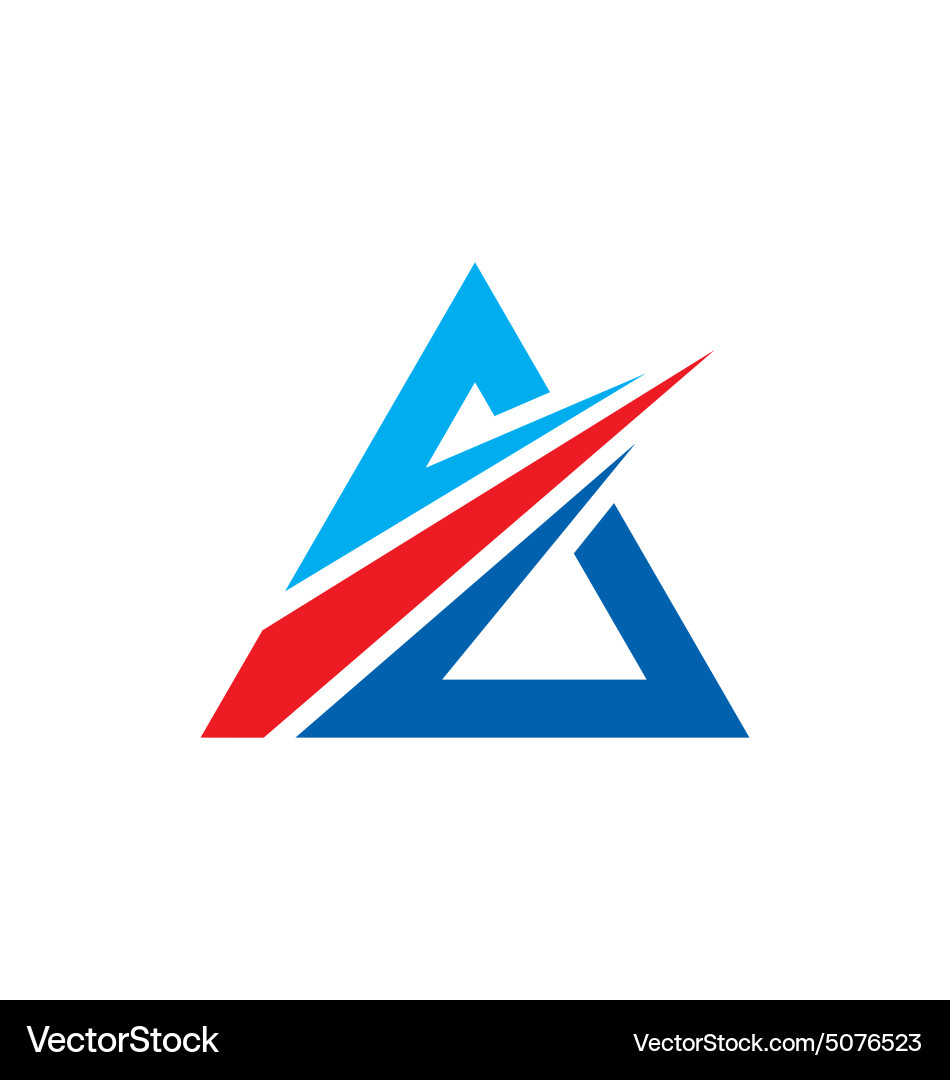 Geometric Arrow Triangle Logo Royalty Free Vector Image