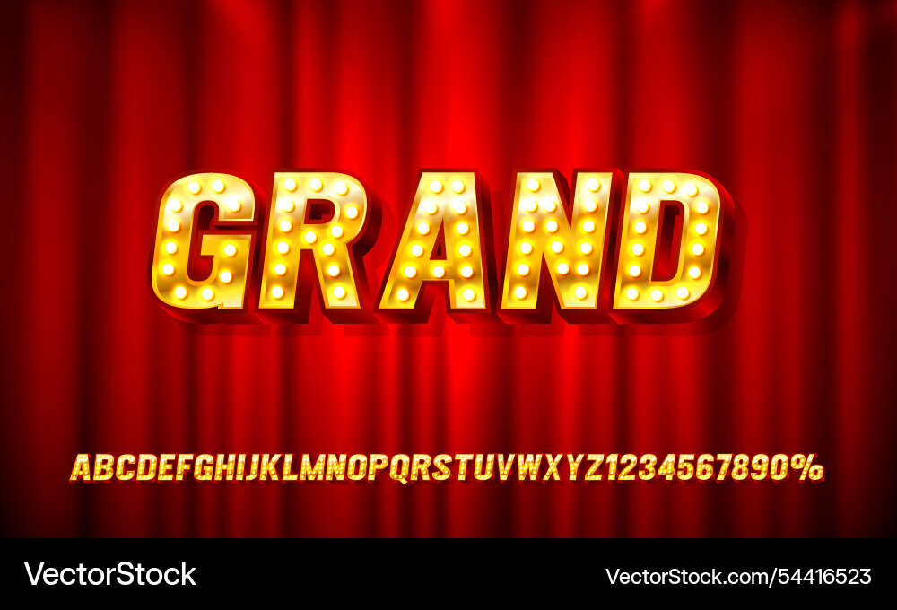 Grand opening font set collection letters Vector Image