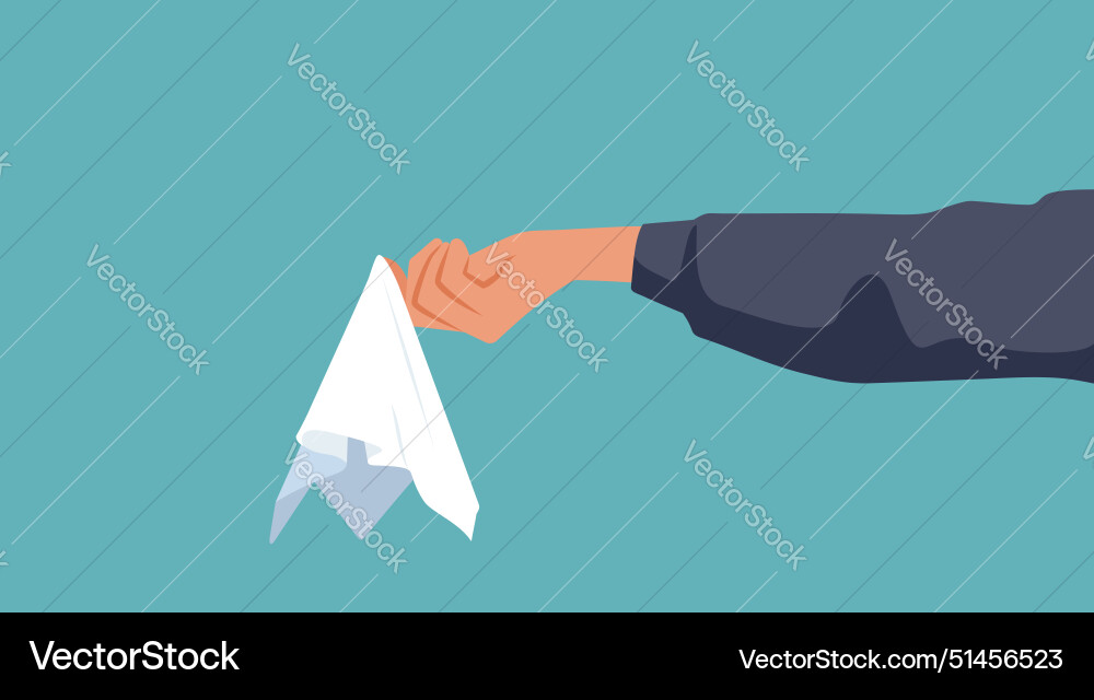 Hand holding a paper tissue cartoon Royalty Free Vector