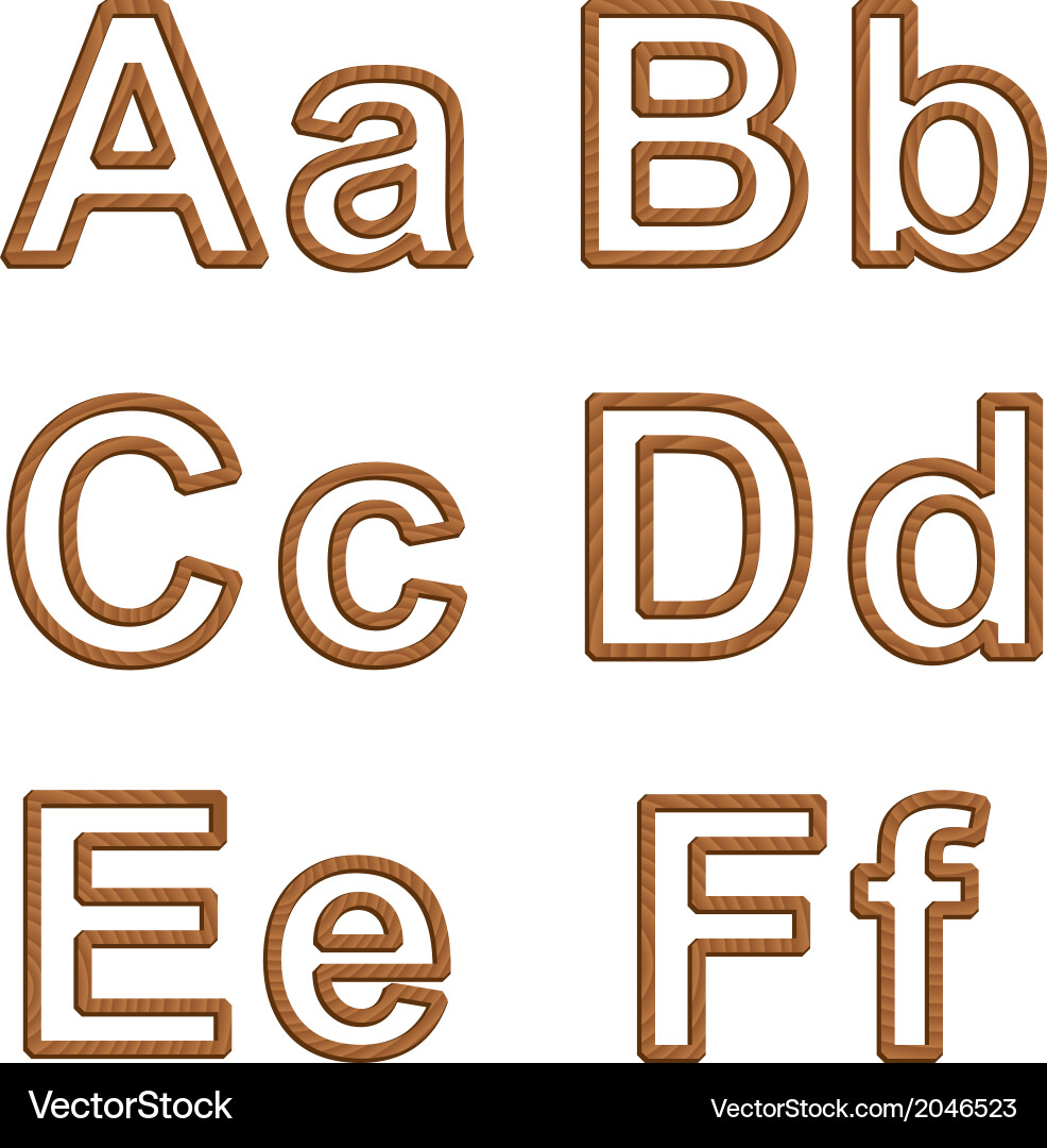 Letters with texture of wood Royalty Free Vector Image