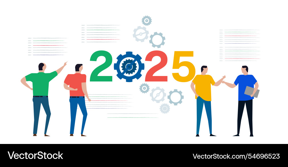 Looking at new year 2025 discuss target Royalty Free Vector