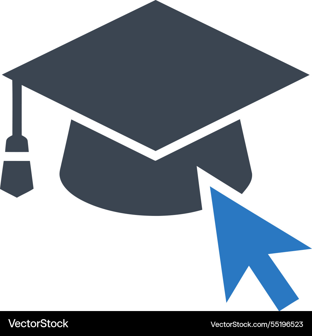 Online graduation icon Royalty Free Vector Image