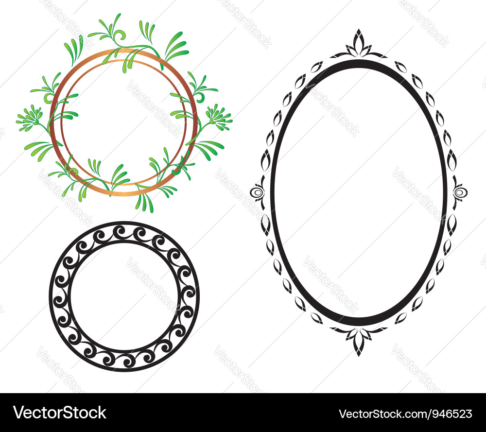 Set - oval and round frames Royalty Free Vector Image
