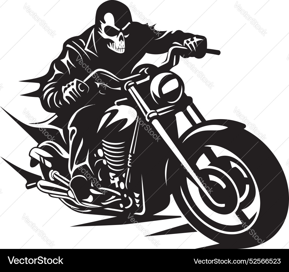 Skull cruiser biker skeleton in leather jacket Vector Image