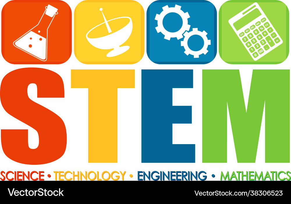 STEM Education Icons - Learning & Growth Vector Image