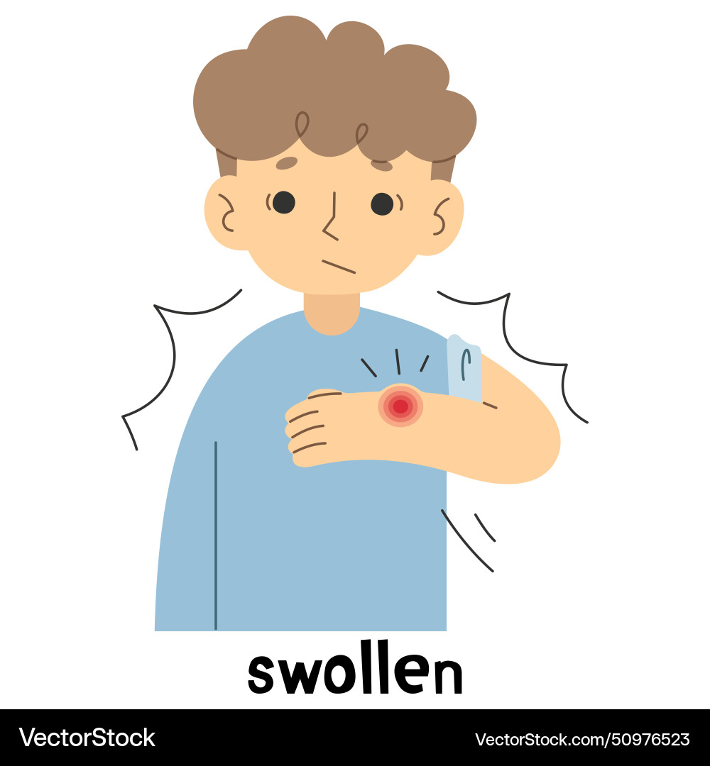 Swollen 1 Royalty Free Vector Image - VectorStock