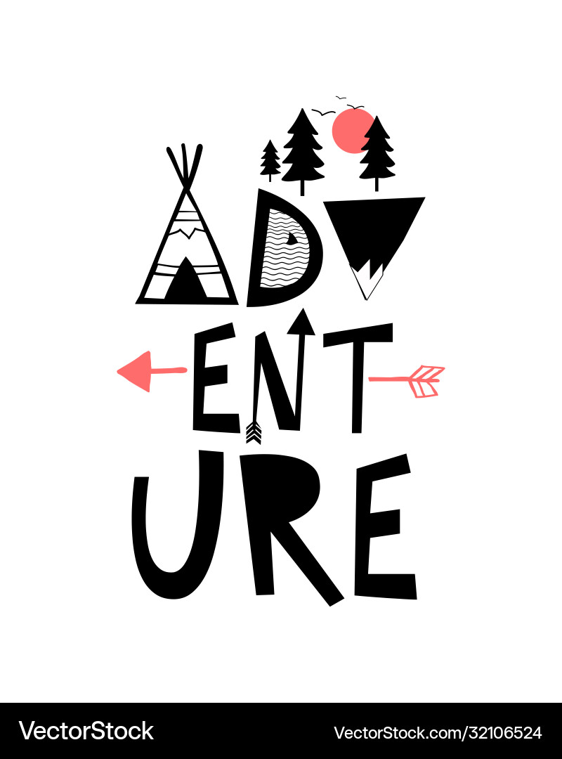Adventure Slogan T-Shirt Print Royalty Free Vector Image