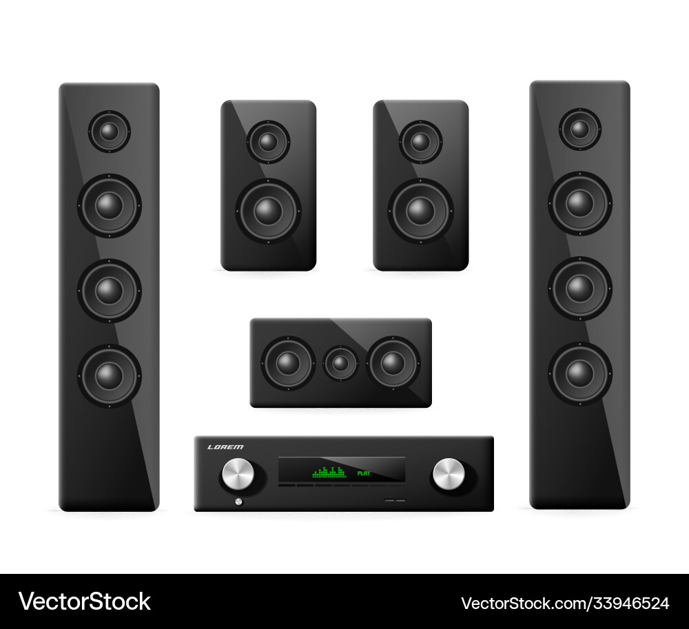 Audio sound system for home cinema Royalty Free Vector Image