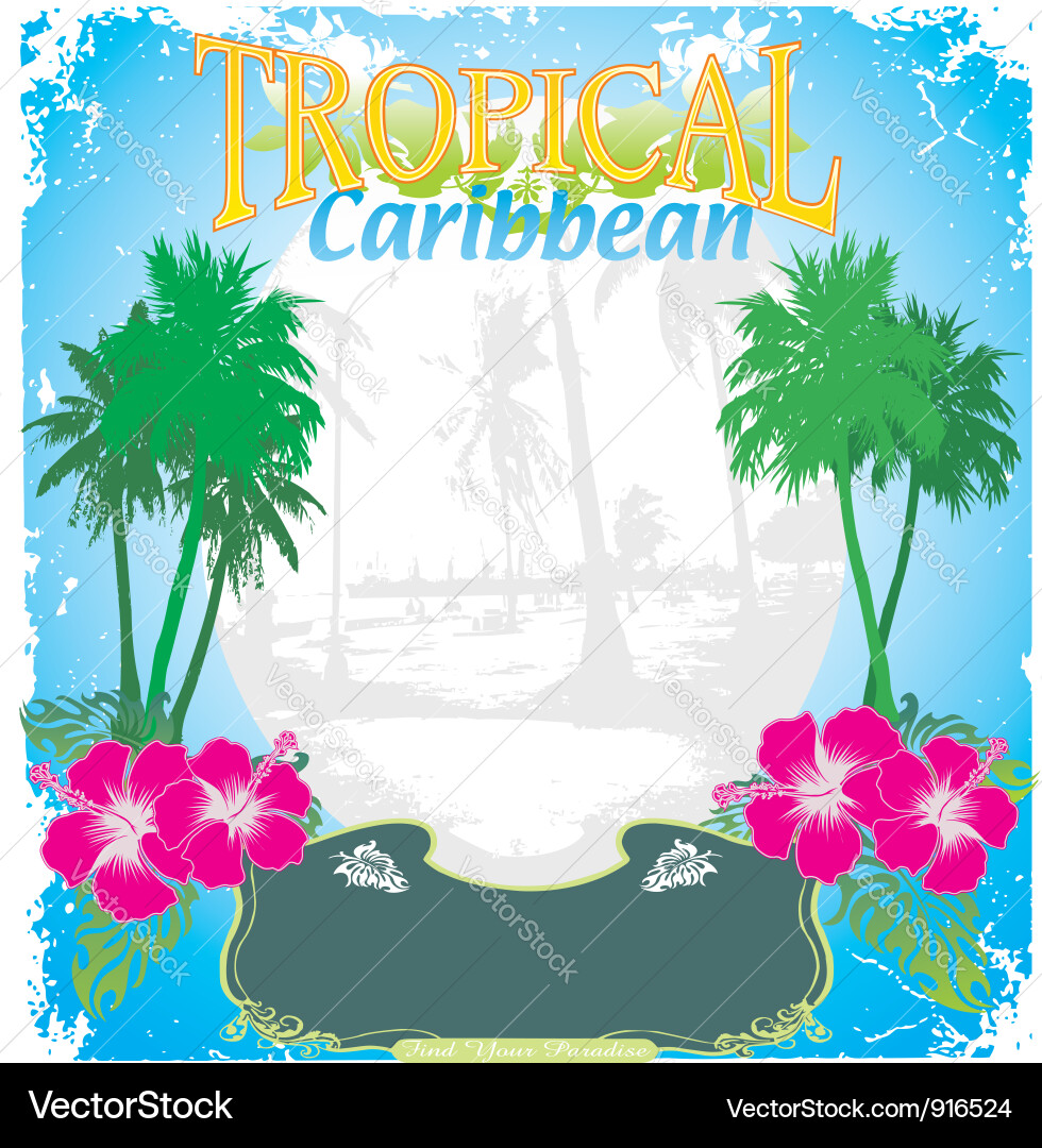 Caribbean tropical island Royalty Free Vector Image