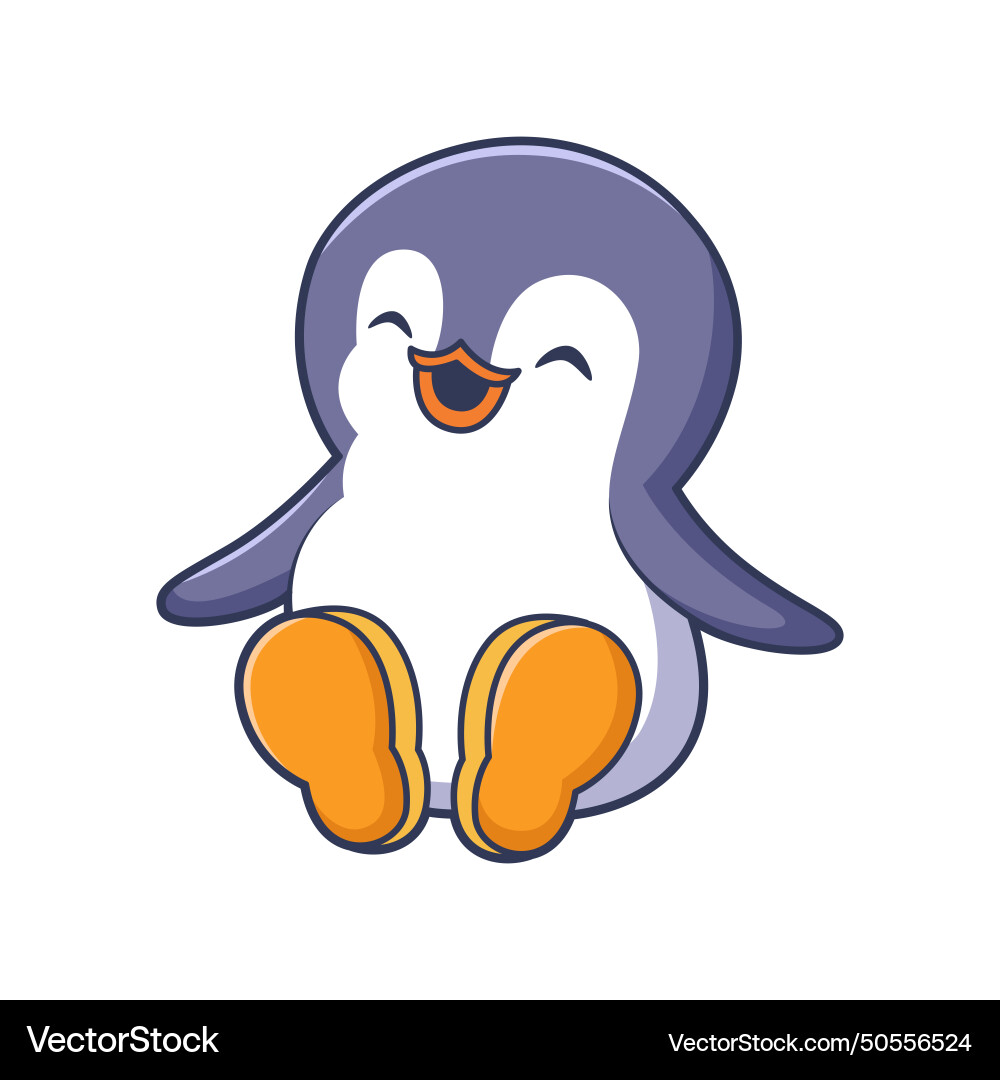 Cute penguin character design Royalty Free Vector Image