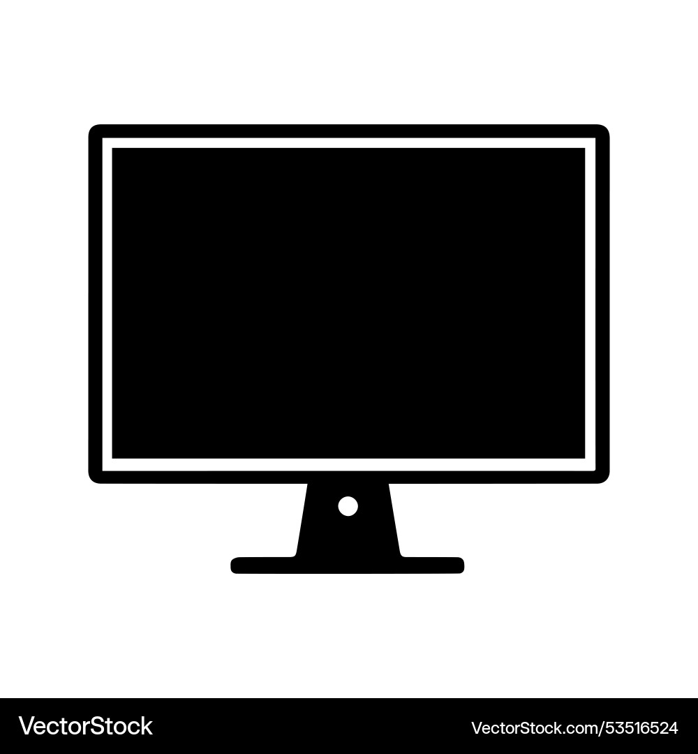 Desktop monitor silhouette with white background Vector Image