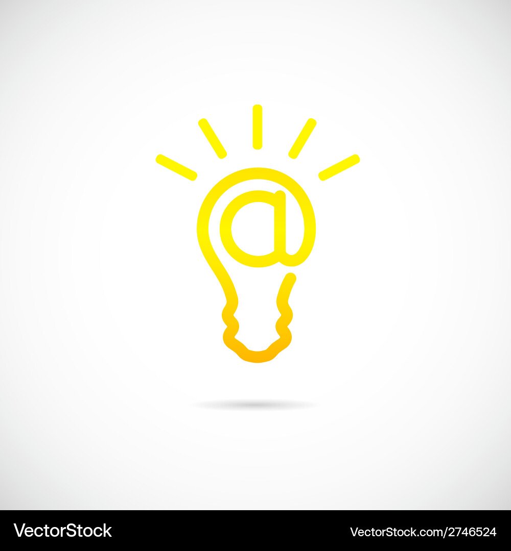 E-mail sign light bulb concept symbol icon or logo