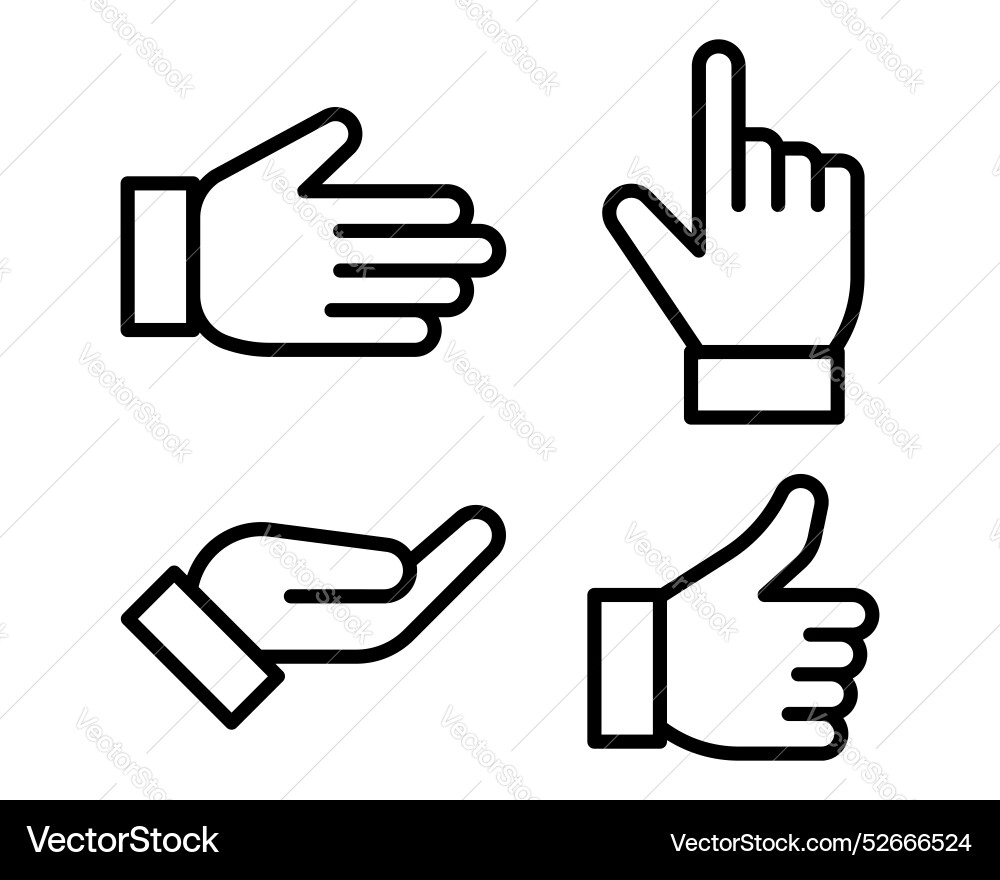 Hand gesture icon line simple trendy design Vector Image