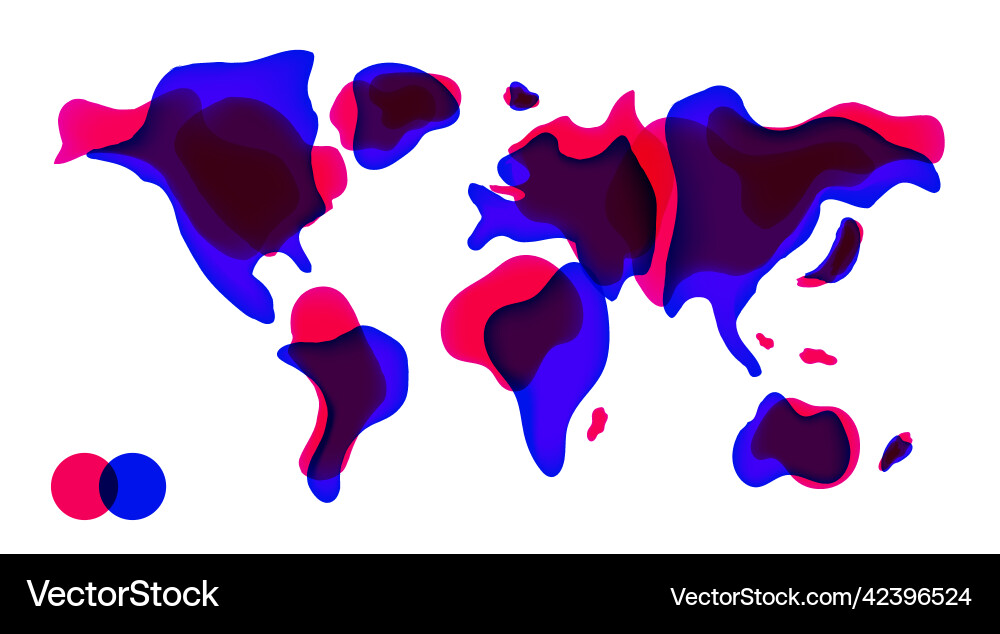 Liquid shaped world map lava lamp continents Vector Image