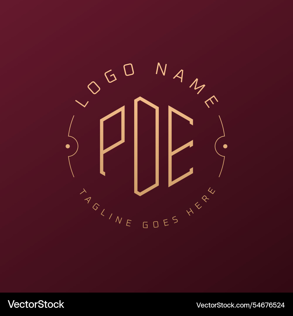 Luxury pde logo design elegant letter Royalty Free Vector