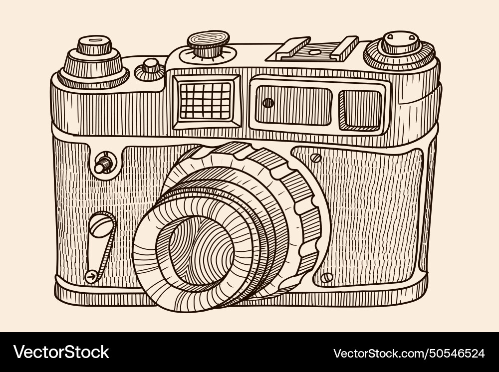 Photo camera drawing Royalty Free Vector Image