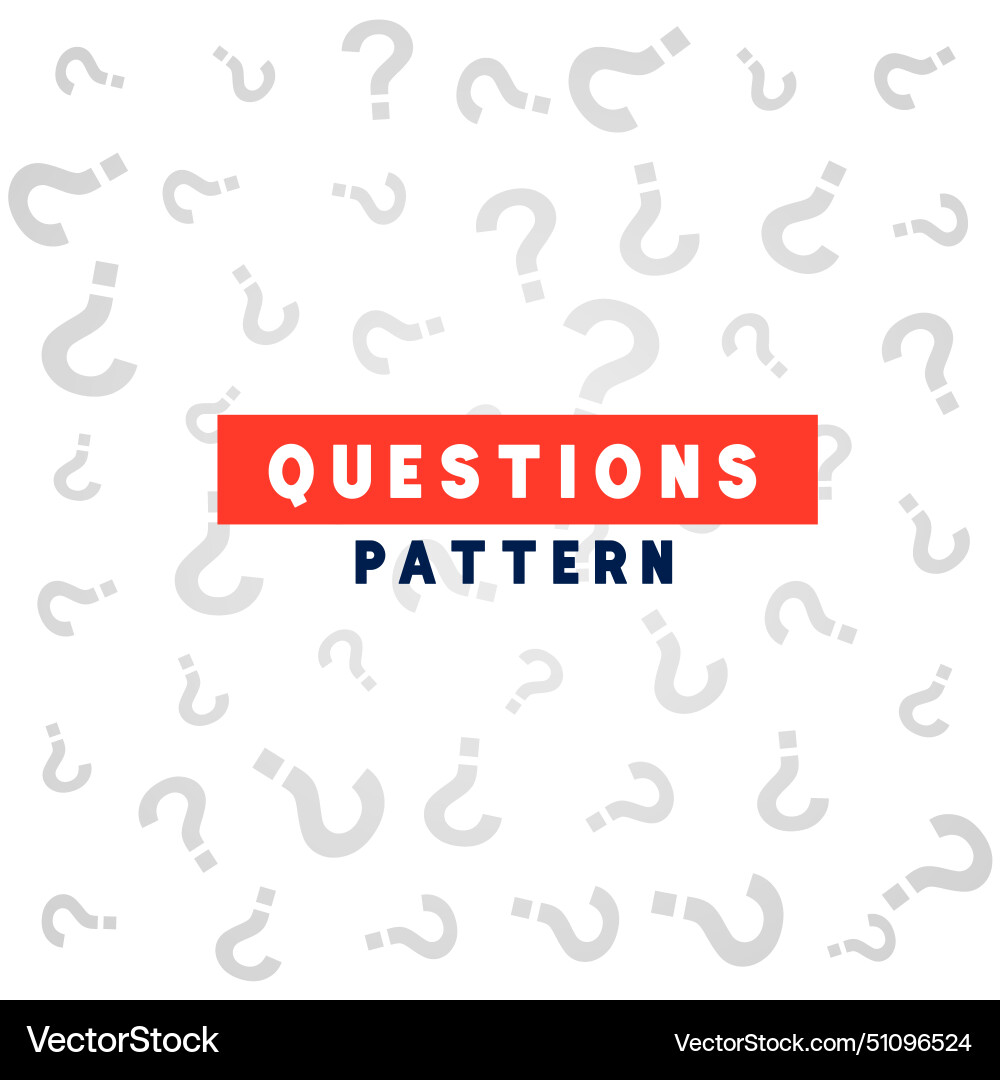 Question mark pattern background for help Vector Image