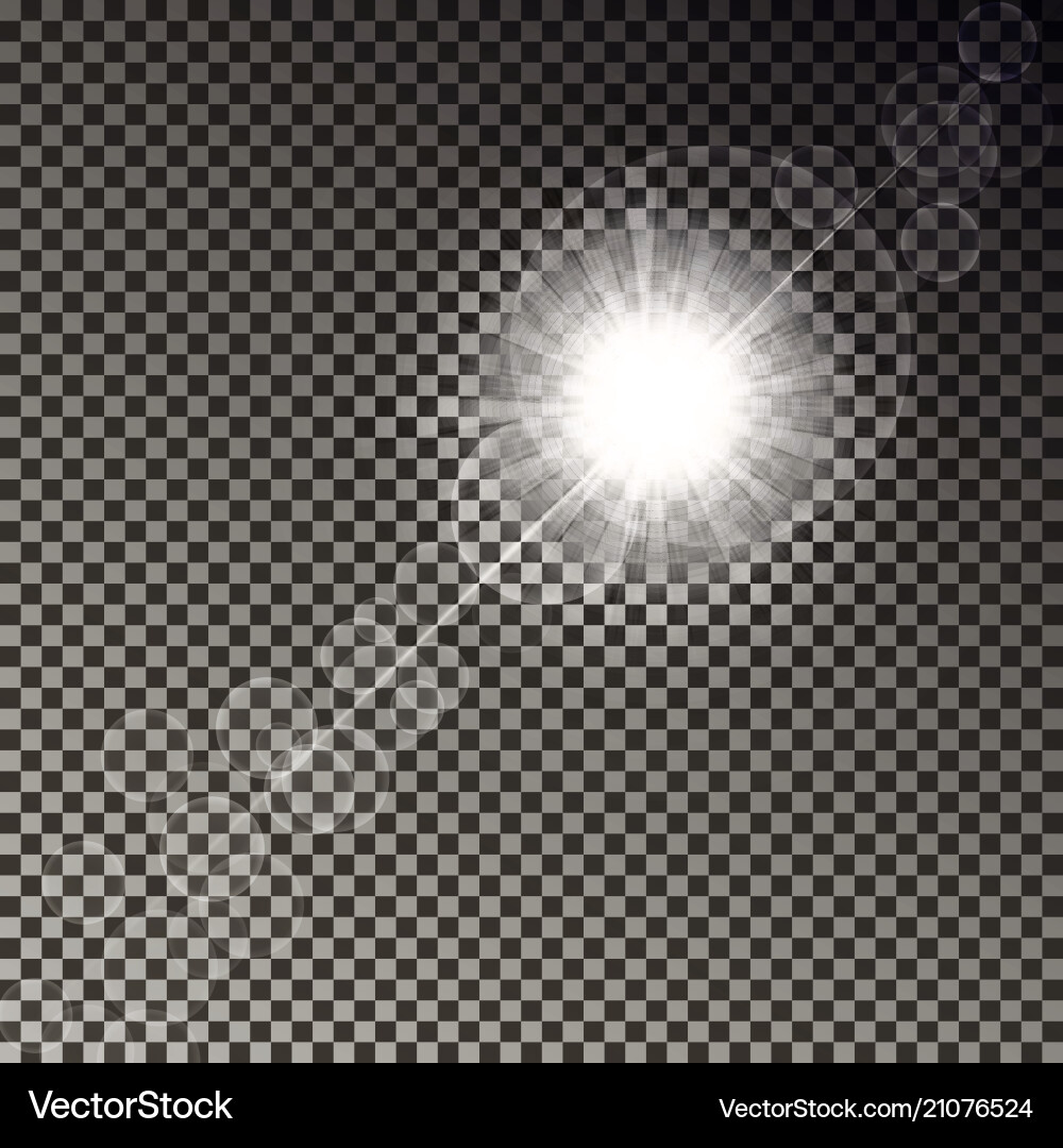 Transparent sun ray effect light spar Royalty Free Vector