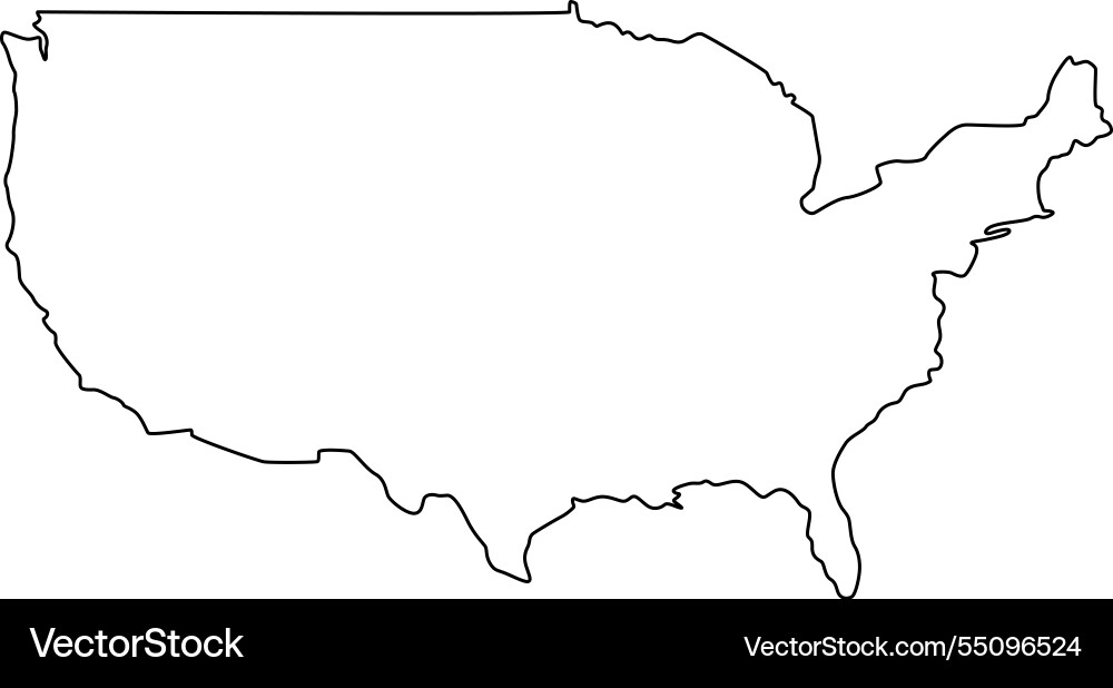 Us map outline icon design on white background Vector Image