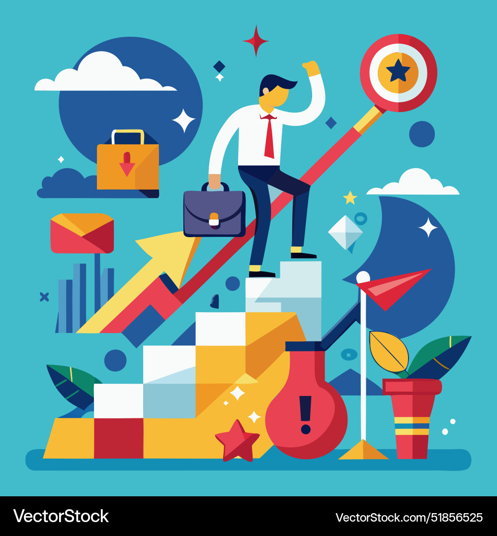 Business success overcoming setbacks Royalty Free Vector