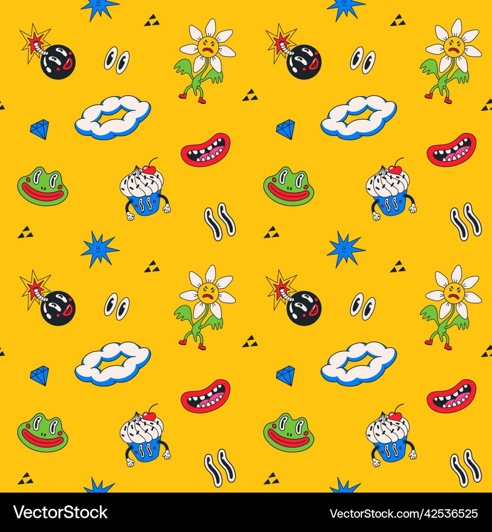 Cartoon funny cute comic characters Royalty Free Vector