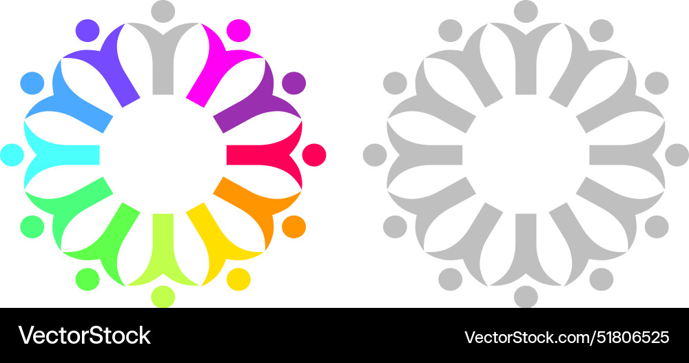 Colorful people team teamwork union crowd Vector Image