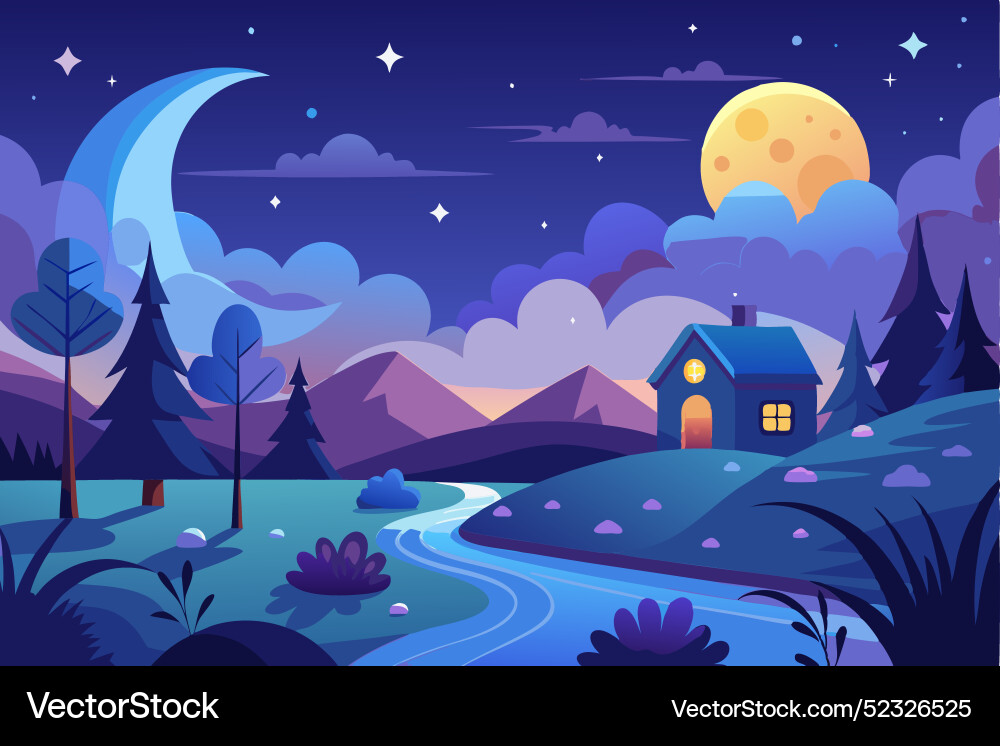 Dream night clean i Royalty Free Vector Image - VectorStock