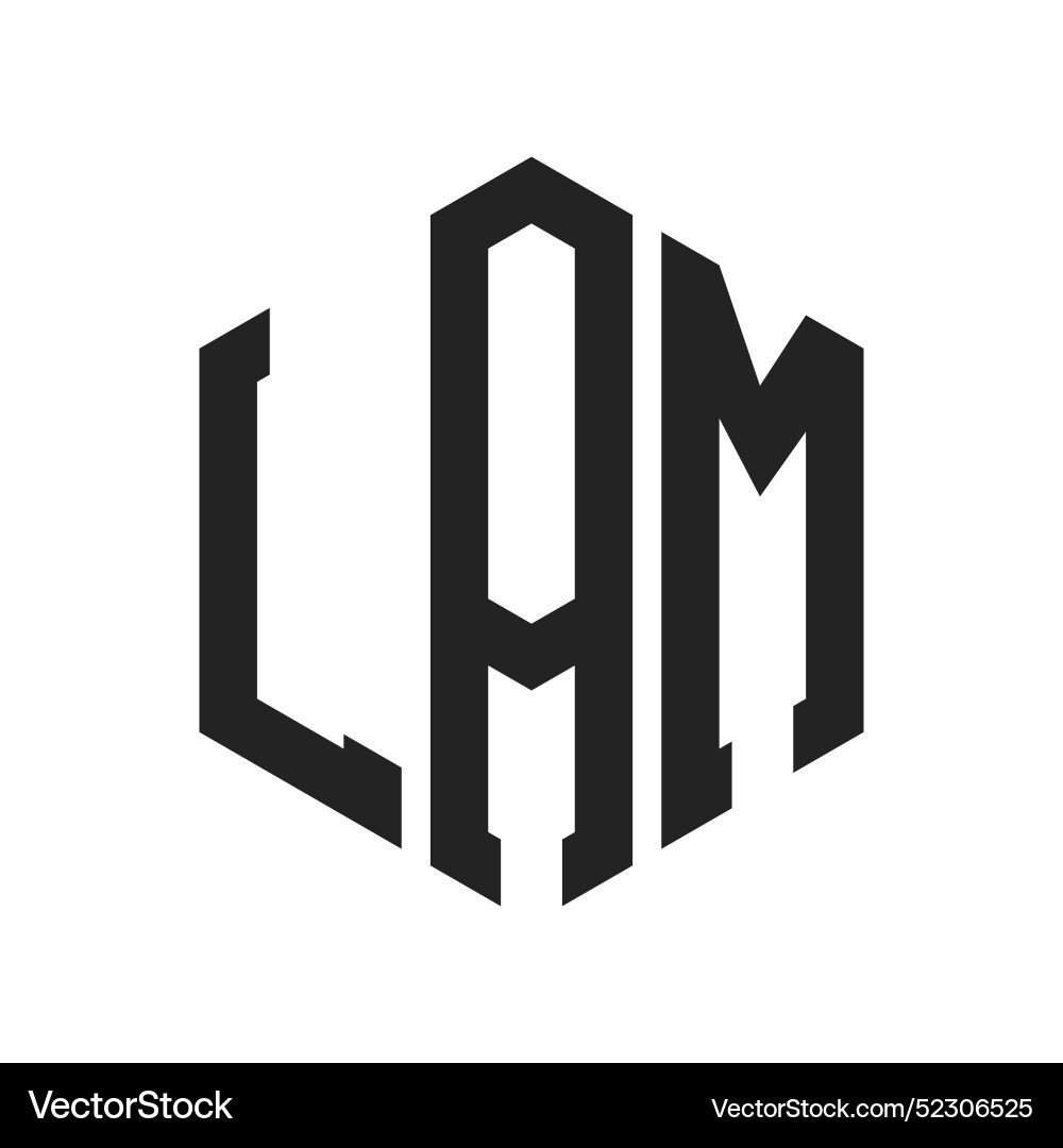Lam logo design initial letter monogram Royalty Free Vector