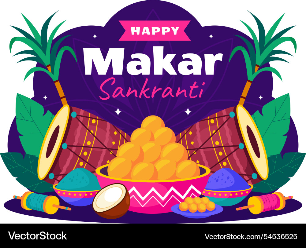 Makar sankranti translation the harvest festival Vector Image