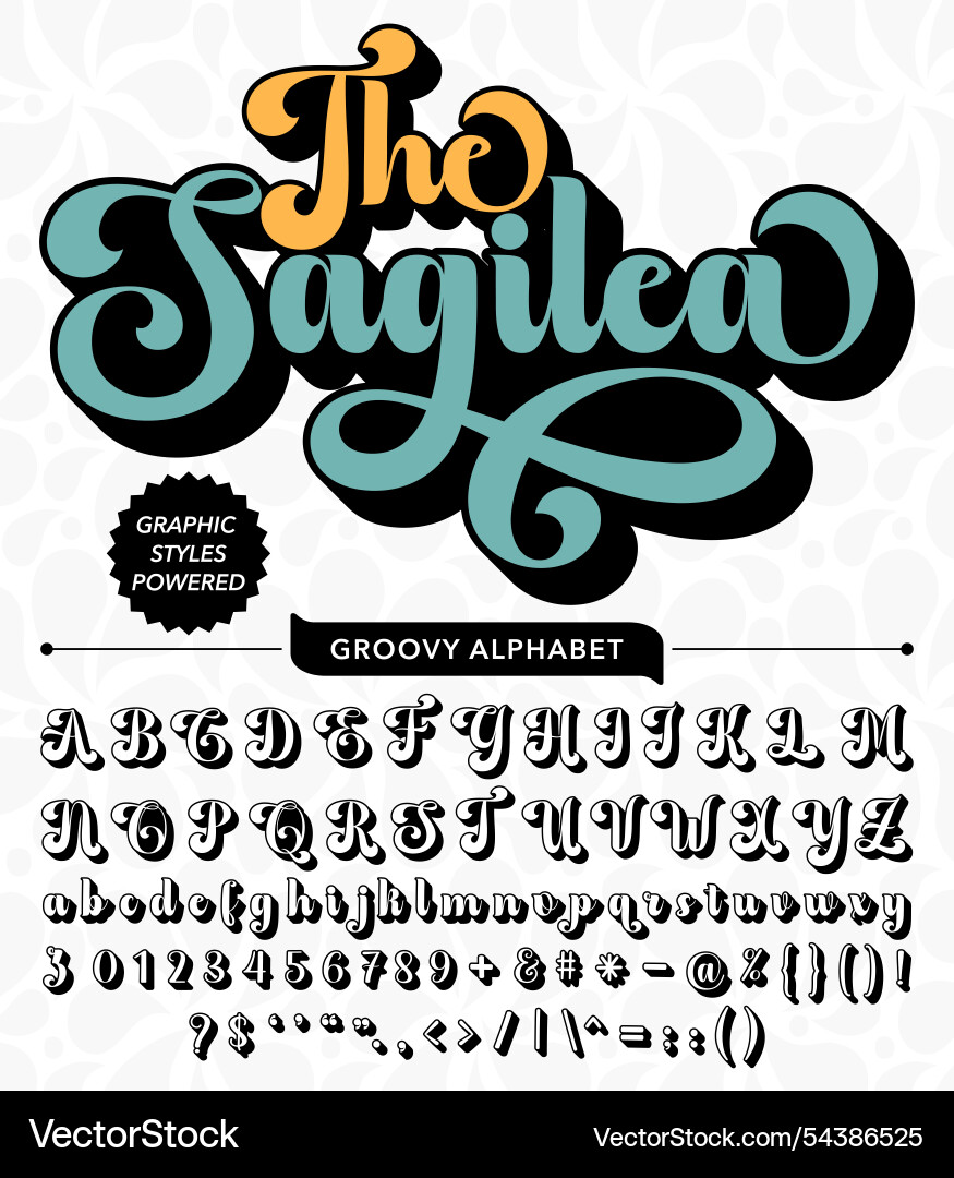 Script retro vintage display bold font alphabet – Royalty-Free Vector ...