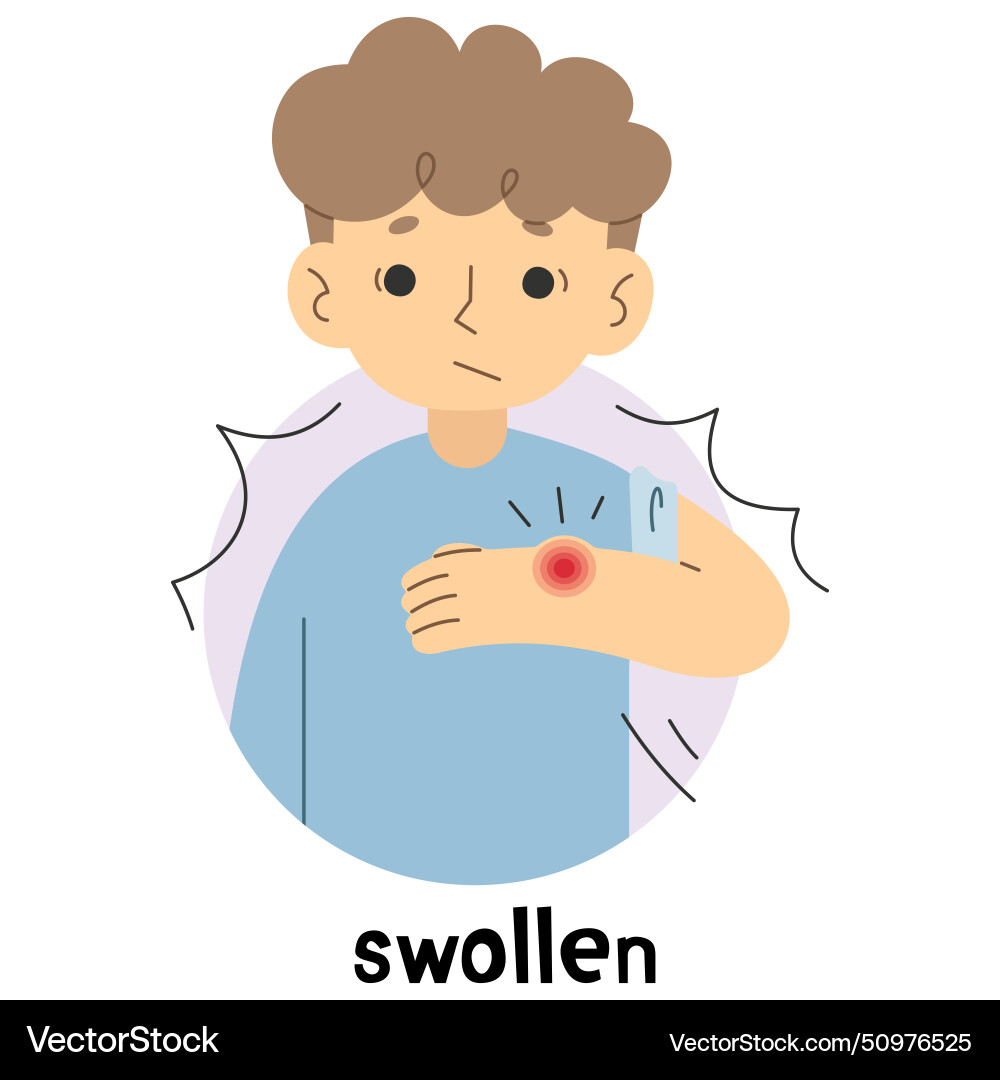 Swollen 3 Royalty Free Vector Image - VectorStock