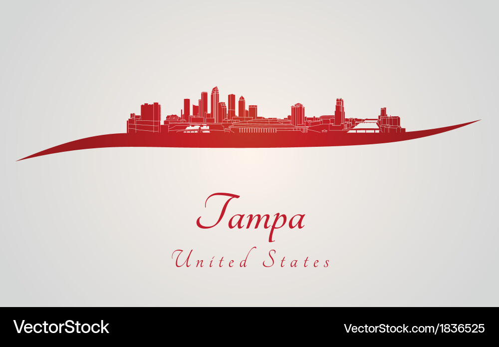 Tampa Skyline Silhouette Royalty Free Vector Image