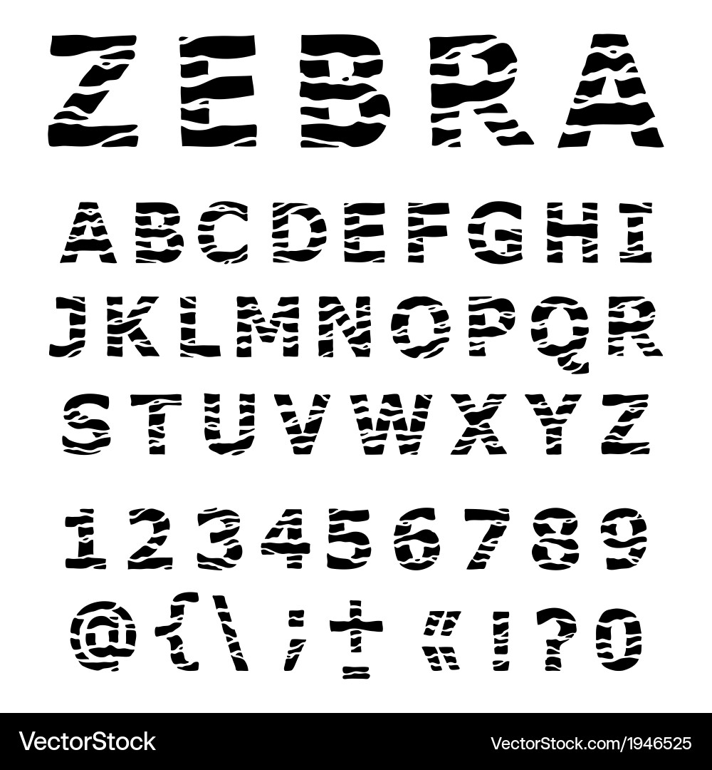 Zebra Lettering Art Royalty Free Vector Image - VectorStock