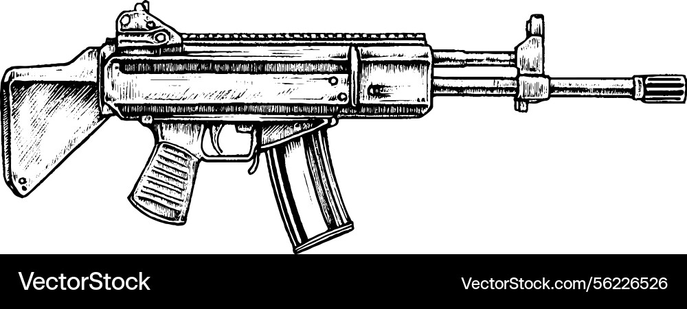 A military assault rifle Royalty Free Vector Image