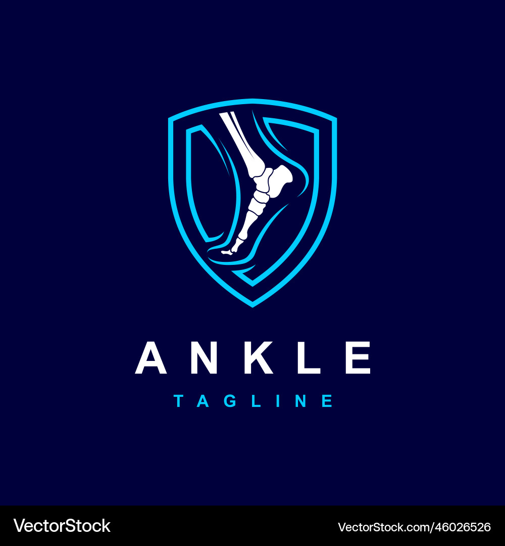 Ankle Shield Logo - Foot Health Royalty Free Vector Image