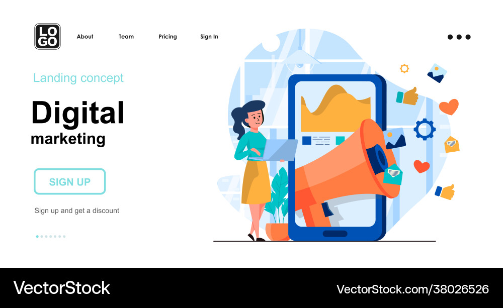 Digital Marketing Campaign Concept Royalty Free Vector Image