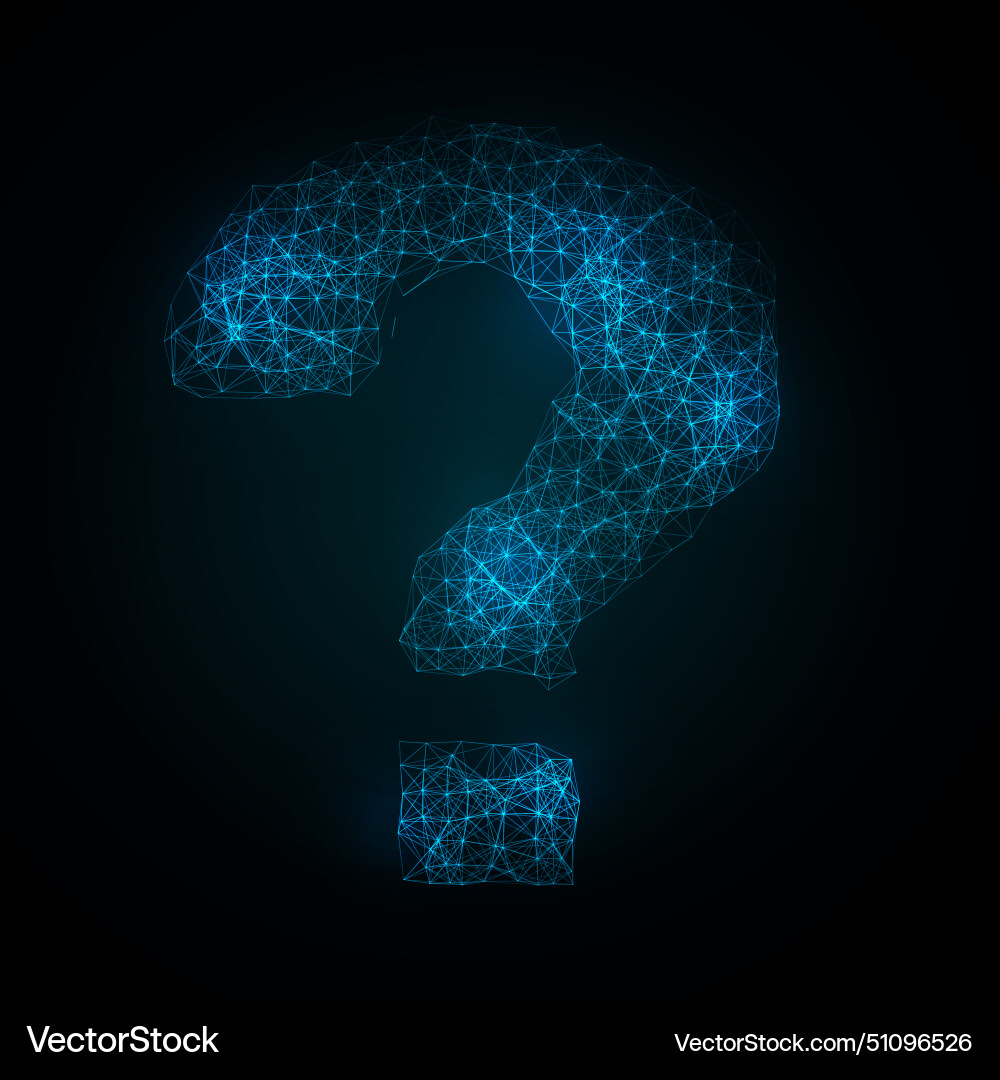 Eye catching glowing question mark sign Royalty Free Vector