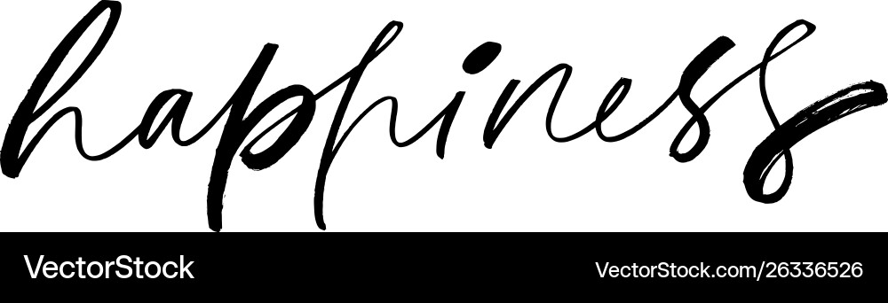 Happy word handwritten isolated calligraphy Vector Image