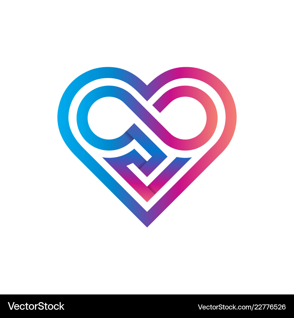 Heart classic geometric logo template Royalty Free Vector