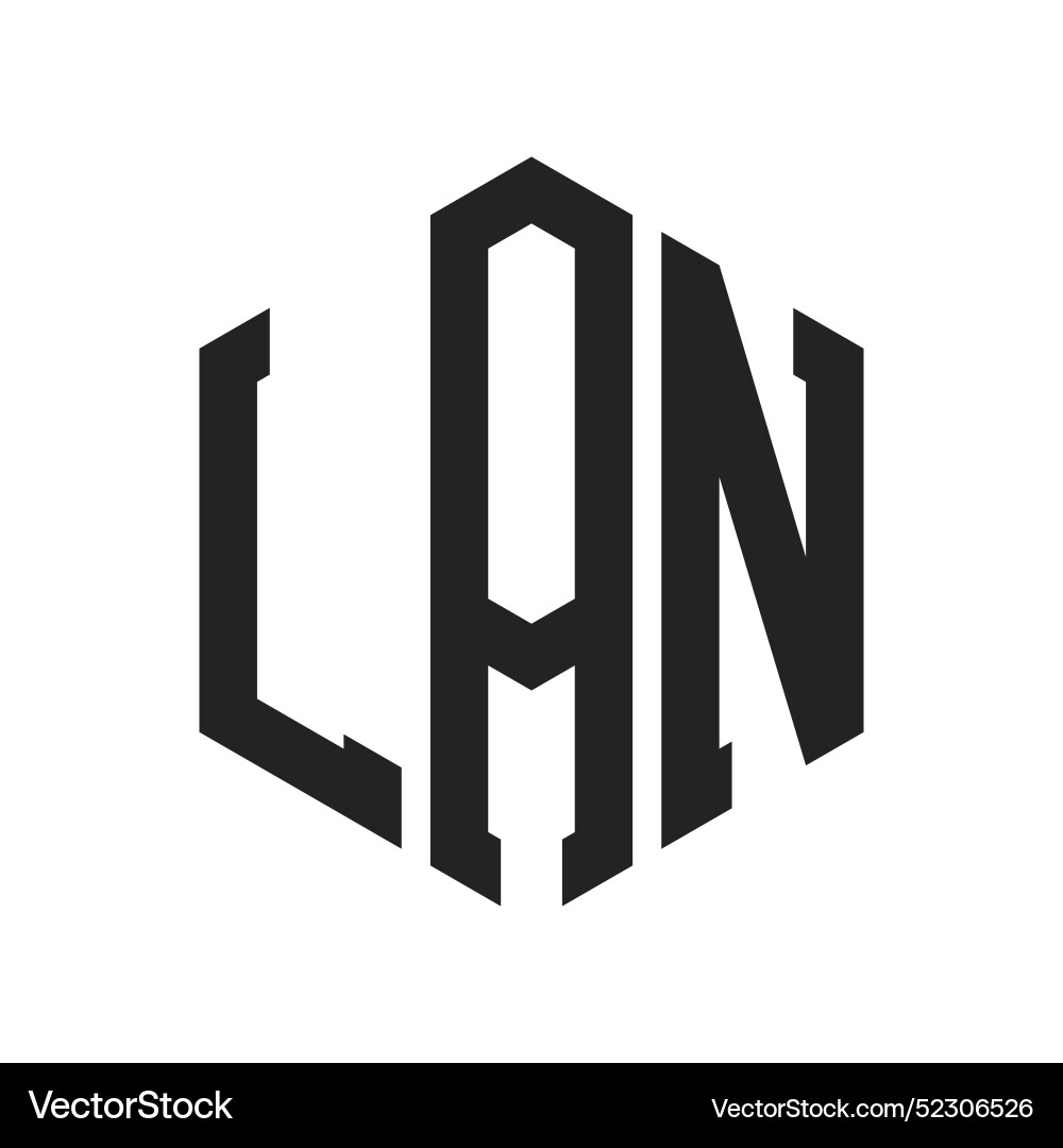 Lan logo design initial letter monogram Royalty Free Vector